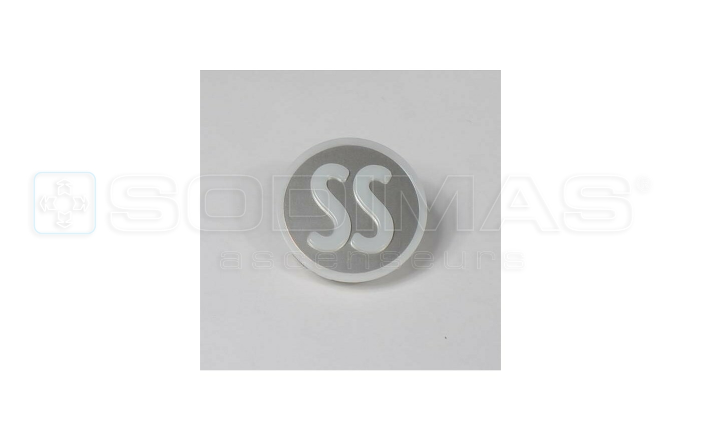 Pastille KSS gravé SS en blanc sur fond gris - compatible