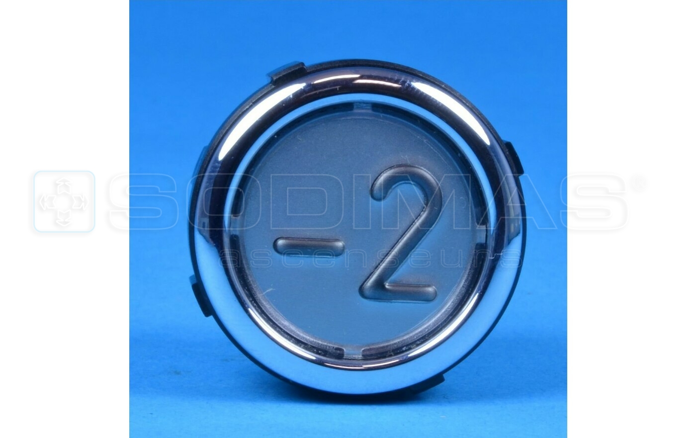 Bouton VB42 gravé -2 led bleue 1 CONTACT NO / 1 CONTACT NC