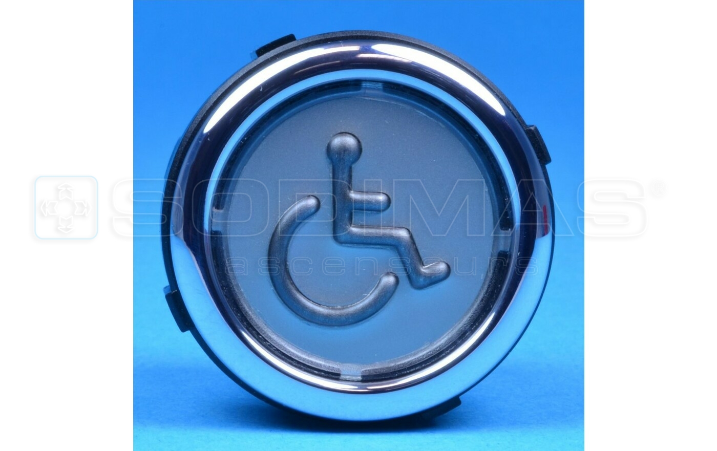 Bouton VB42 handicapé led bleue 1 CONTACT NO / 1 CONTACT NC