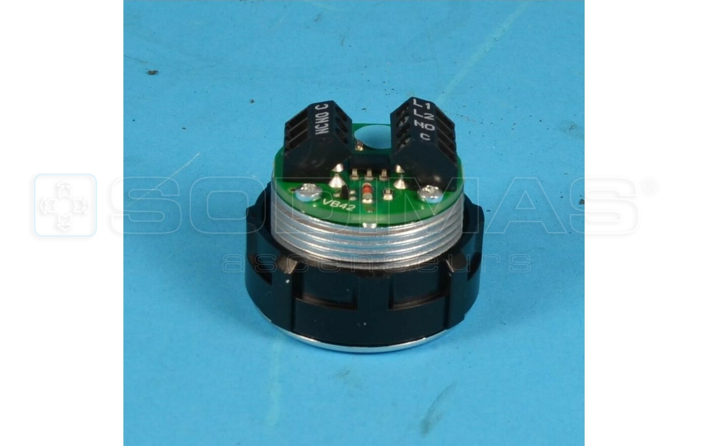 Bouton VB42 gravé 13 led bleue 1 CONTACT NO / 1 CONTACT NC